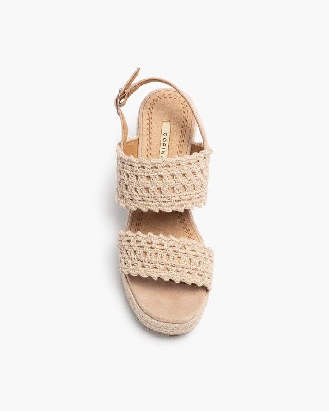Sandalia Tacón Yute Color Beige de Corina Modelo M4407 — Oliva Bags & Shoes